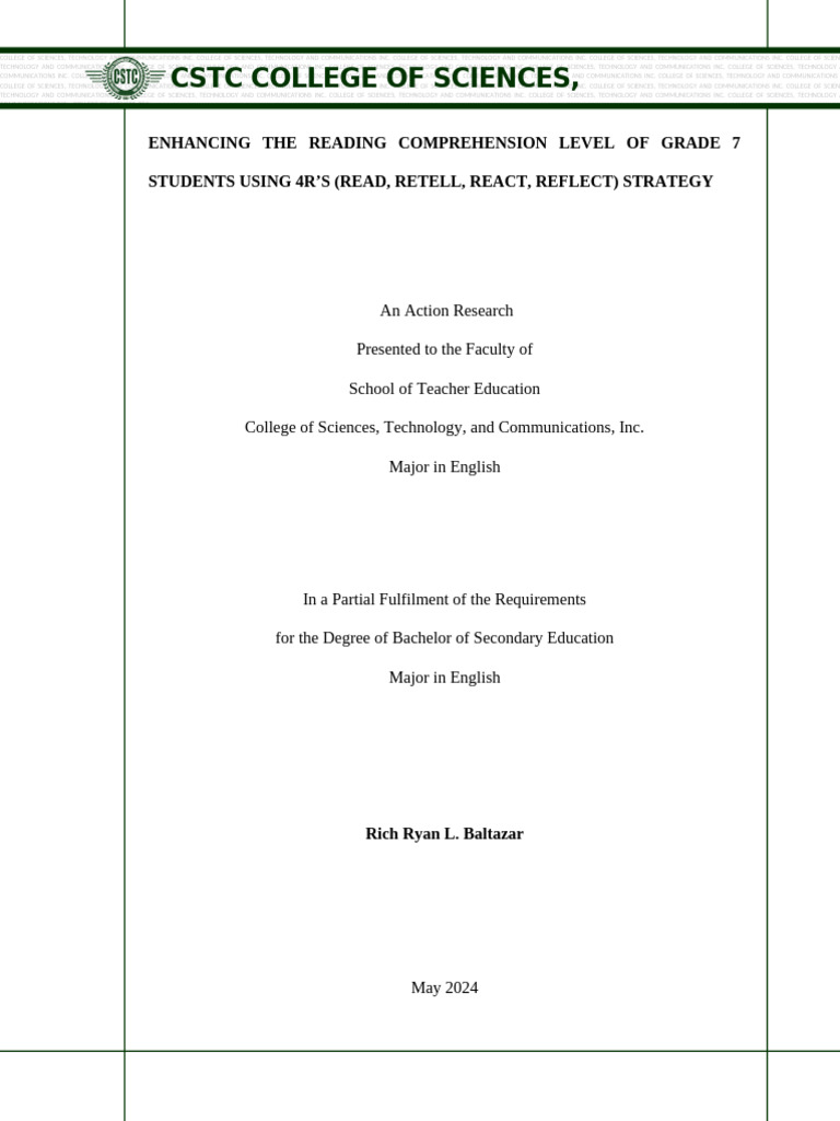 Ar Enhancing The Reading Comprehension Level of Grade 7 Students Using ...