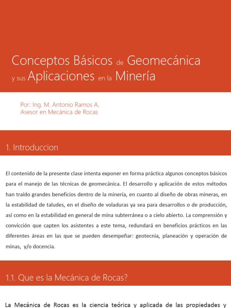 Algunos Conceptos Básicos de Mecánica de Rocas | PDF | Roca (geología) | Ciencias fisicas