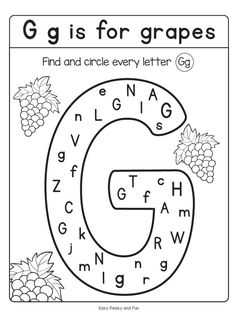 Find The Letter G Worksheets | PDF