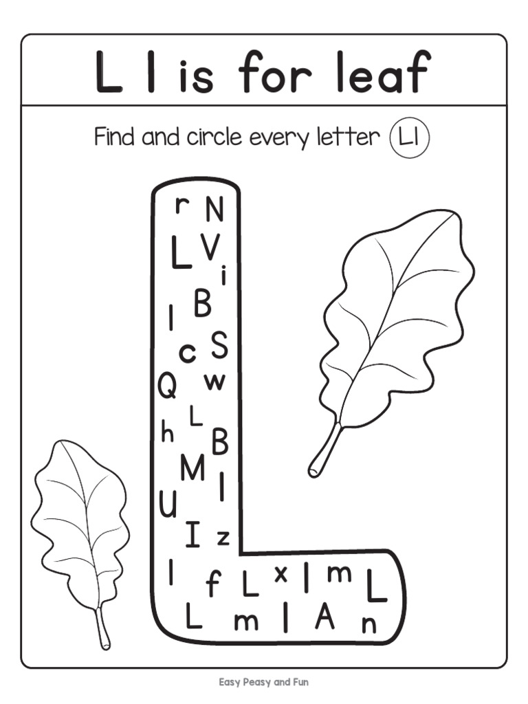 Find The Letter L Worksheets | PDF