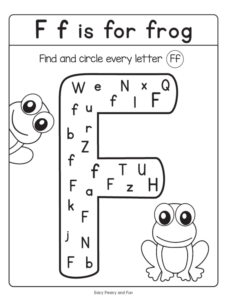 Find the Letter F Worksheets | PDF
