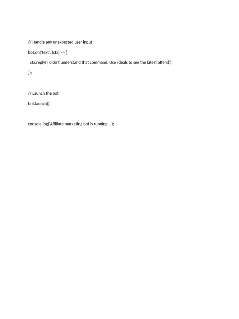 Handle Any Unexpected User Input Bot - On ('Text', (CTX) (CTX - Reply ...