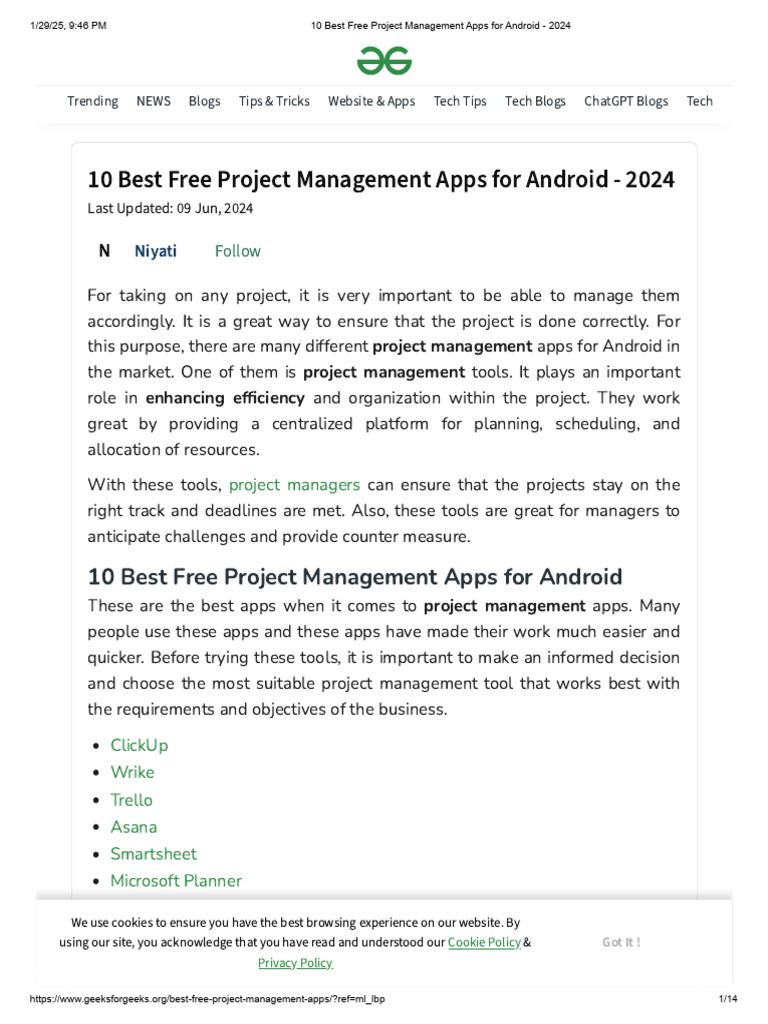 10 Best Free Project Management Apps for Android - 2024 | PDF | Mobile App | Android (Operating ...