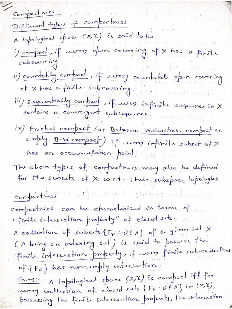 Topology (Compactness) | PDF
