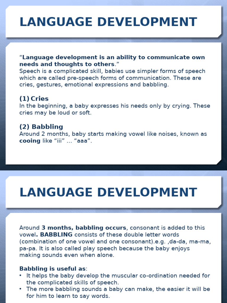 Early Childhood Development Guide | PDF | Infants | Language Development
