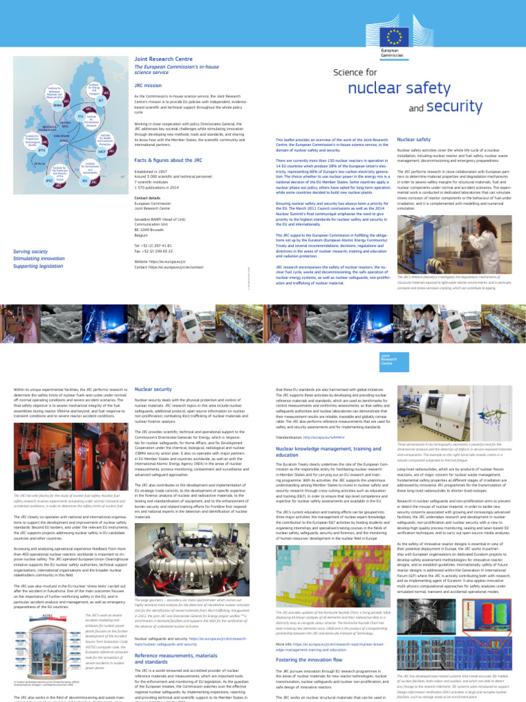JRC Overview: Nuclear Safety & Security | PDF | Nuclear Safety And ...