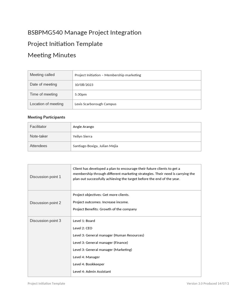 Task 1.1 Project Initiation Template | PDF | Brand | Marketing