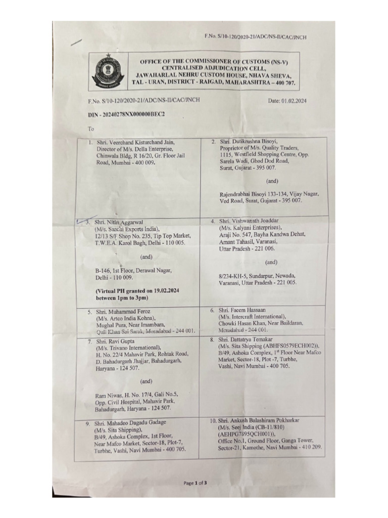 f.no. s10 1202020 21adcns Iicacjnch | PDF