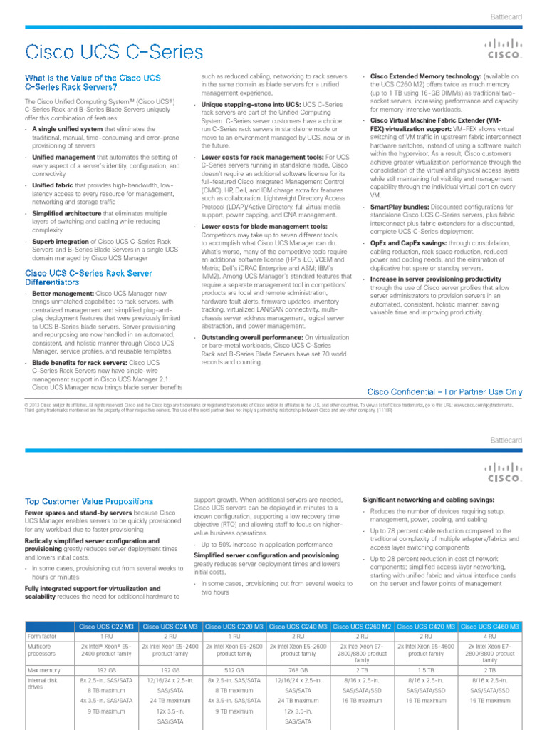 Cisco Ucs Competitive Battlecard | PDF | Virtualization | Solid State Drive