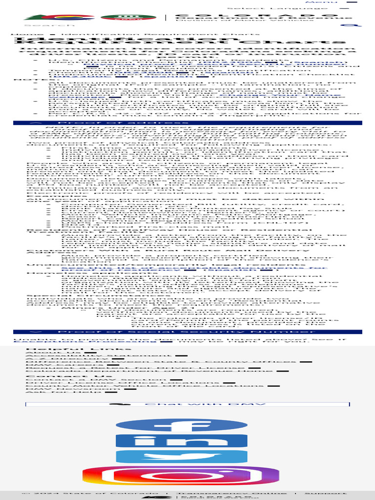 Colorado ID Requirements Checklist | PDF | Identity Document ...