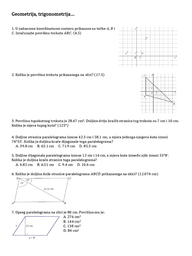 Geometrija, Trigonometrija | PDF