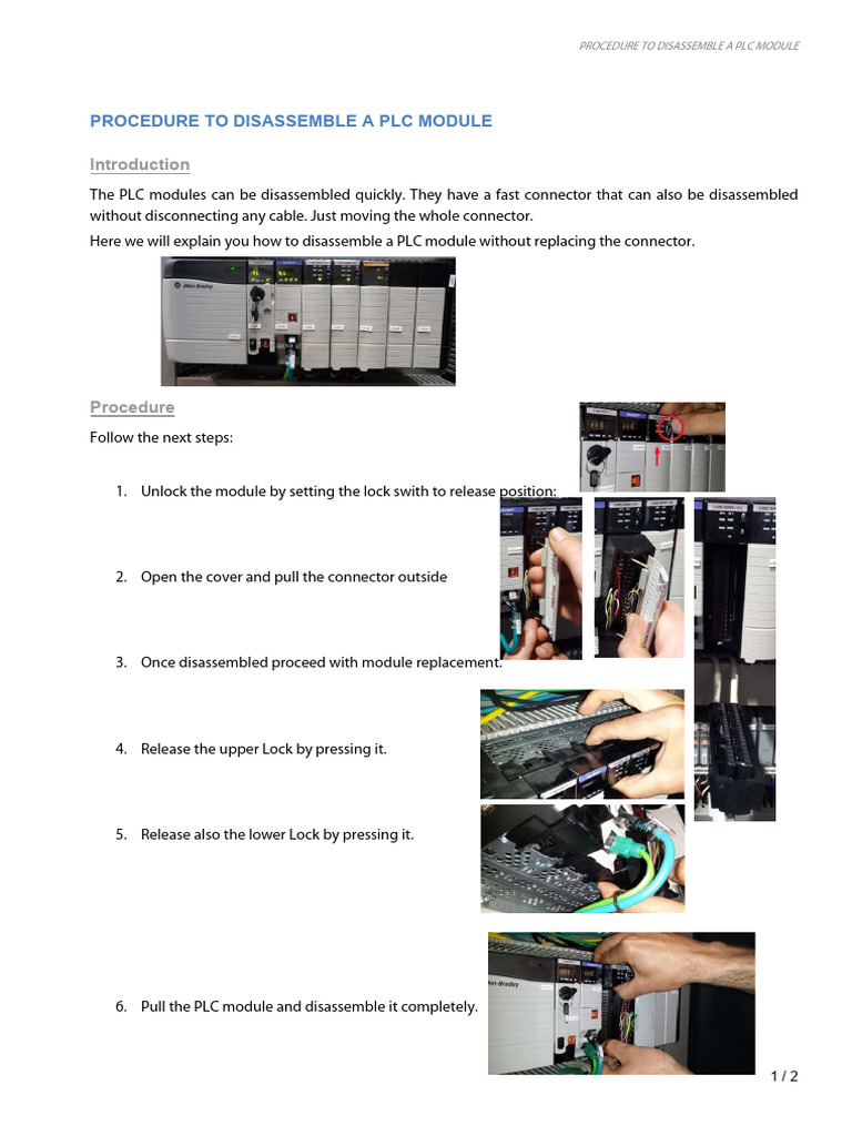 Procedure To Disassemble A PLC Module | PDF