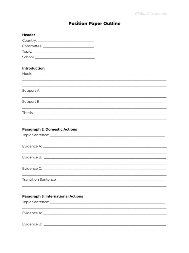 8.4. Position Paper Outline | PDF | Writing | Written Communication
