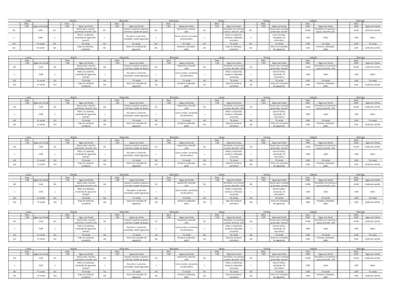 Plan Comidas Oct-Nov 2020 | PDF