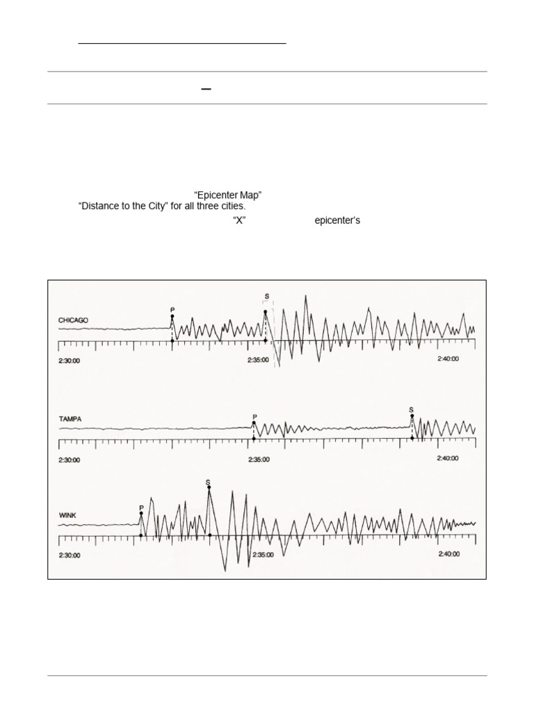 Locating Earthquakes A Epicenter Activity 3 | PDF