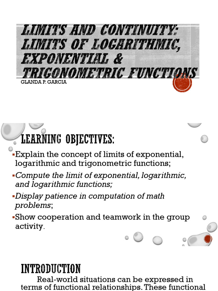 Limit of Trigonometric Functions | PDF | Trigonometric Functions | Elementary Mathematics