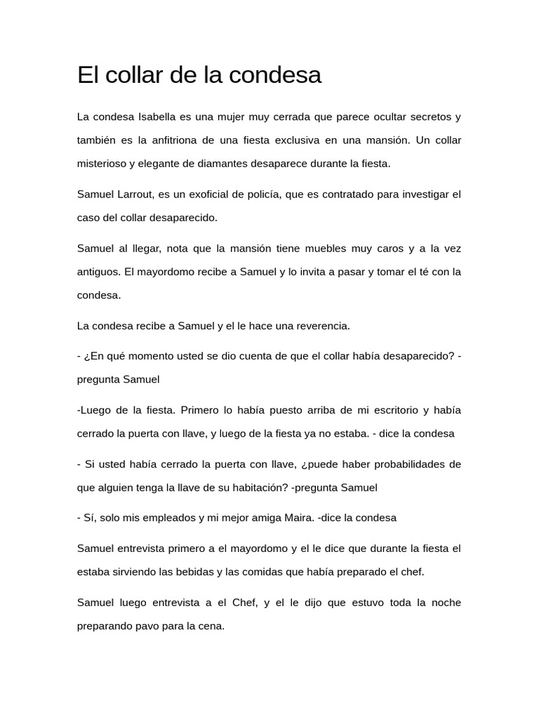 El Collar de La Condesa | PDF