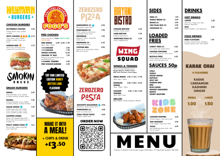 Heymn Food Arcade Menu Aug 2024 | PDF | Sauce | Pickling