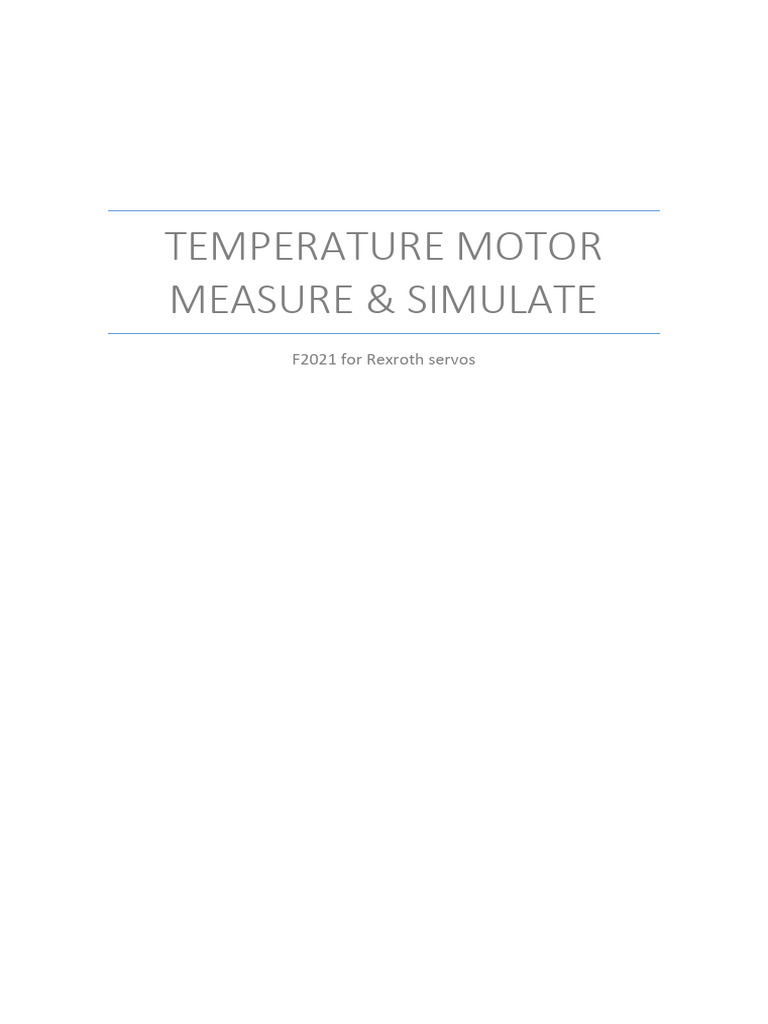 Rexroth Servo F2021 Motor Temperature Measurement | PDF