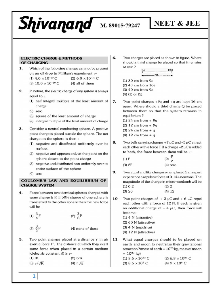 Electrostatics for NEET & JEE Prep | PDF