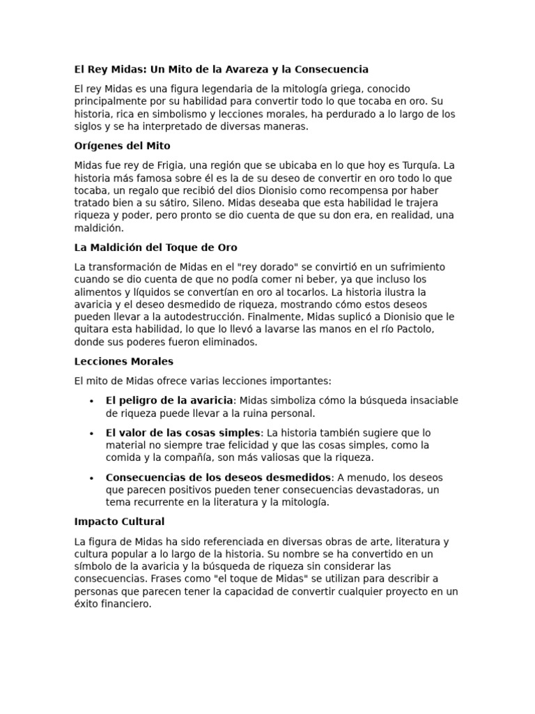 El Rey Midas | PDF
