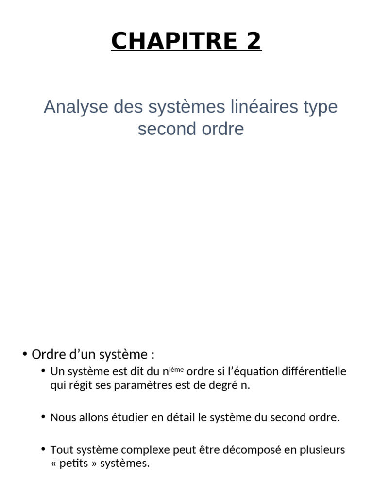 Cours PPT Etude Temporelle Second Ordre | PDF | Mathématiques appliqués | Mathématiques