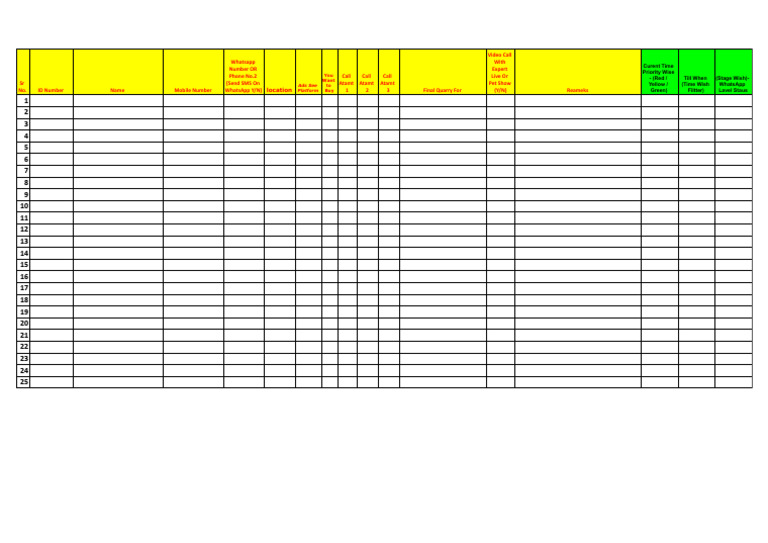 Data Entry Format For New Leads Report Sheet 3.0v | PDF