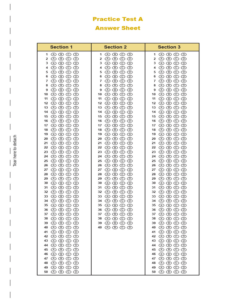 4 - ToEFL Itp Practice Test A Answer Sheet | PDF | Standardized Tests ...