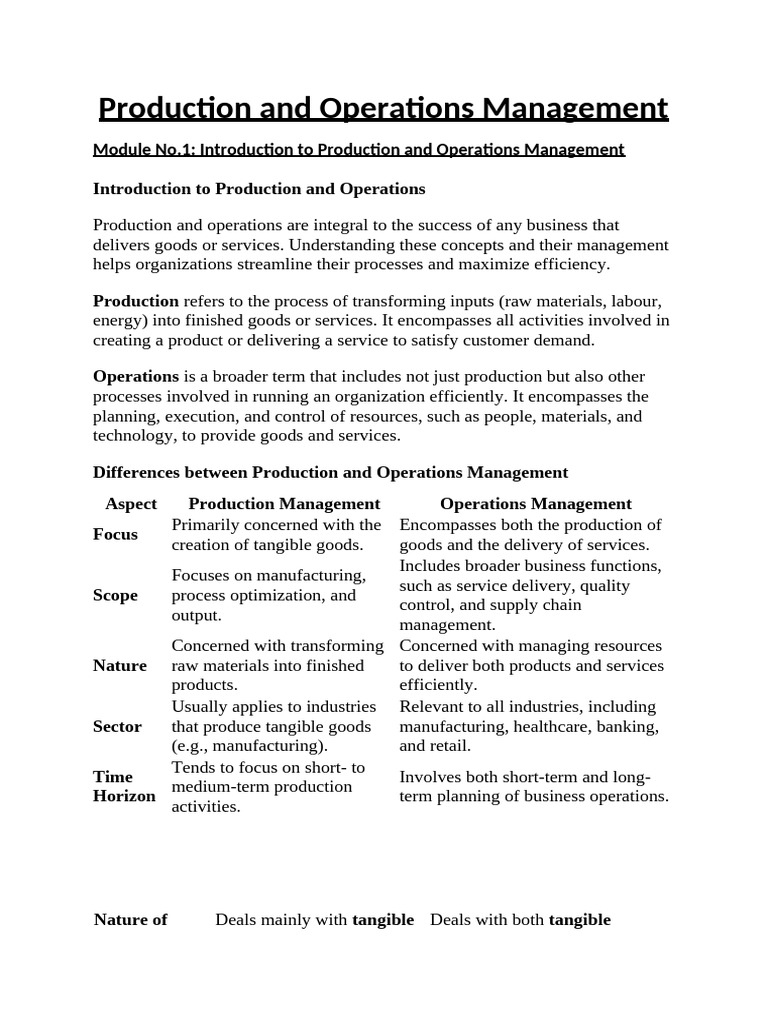 Production and Operations Management | PDF | Cost Of Living ...