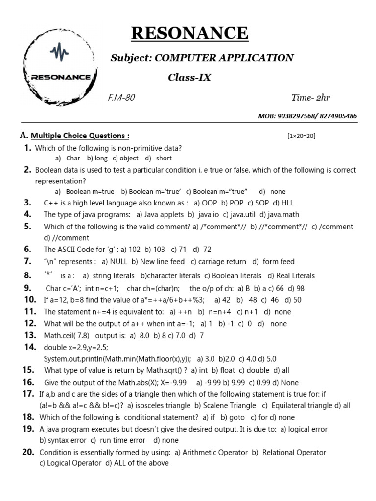COMPUTER_FULL_1 | PDF | Boolean Data Type | Data Type
