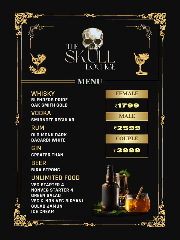 Skull Lounge Menu Final | PDF