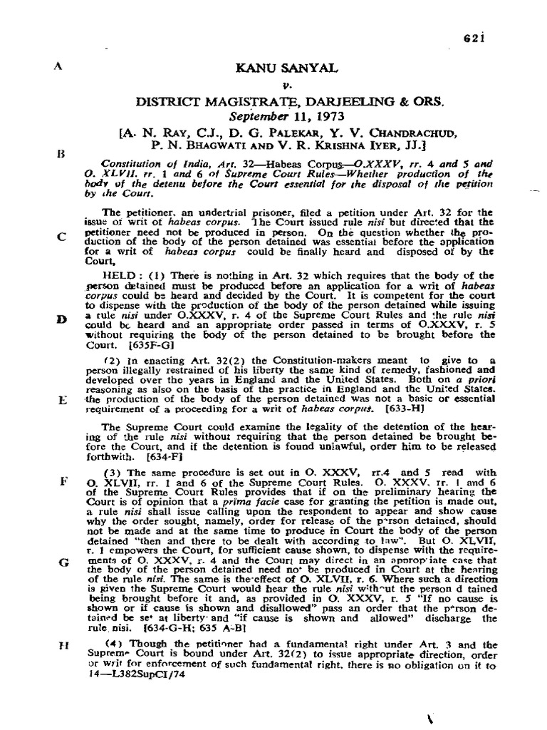 Admin Judgement File Judgement PDF 1974 Volume 1 Part I Kanu Sanyal ...
