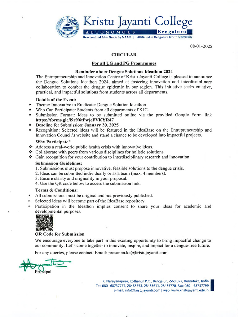 Circular - Dengue Solutions Ideathon - 08.01.2025 | PDF