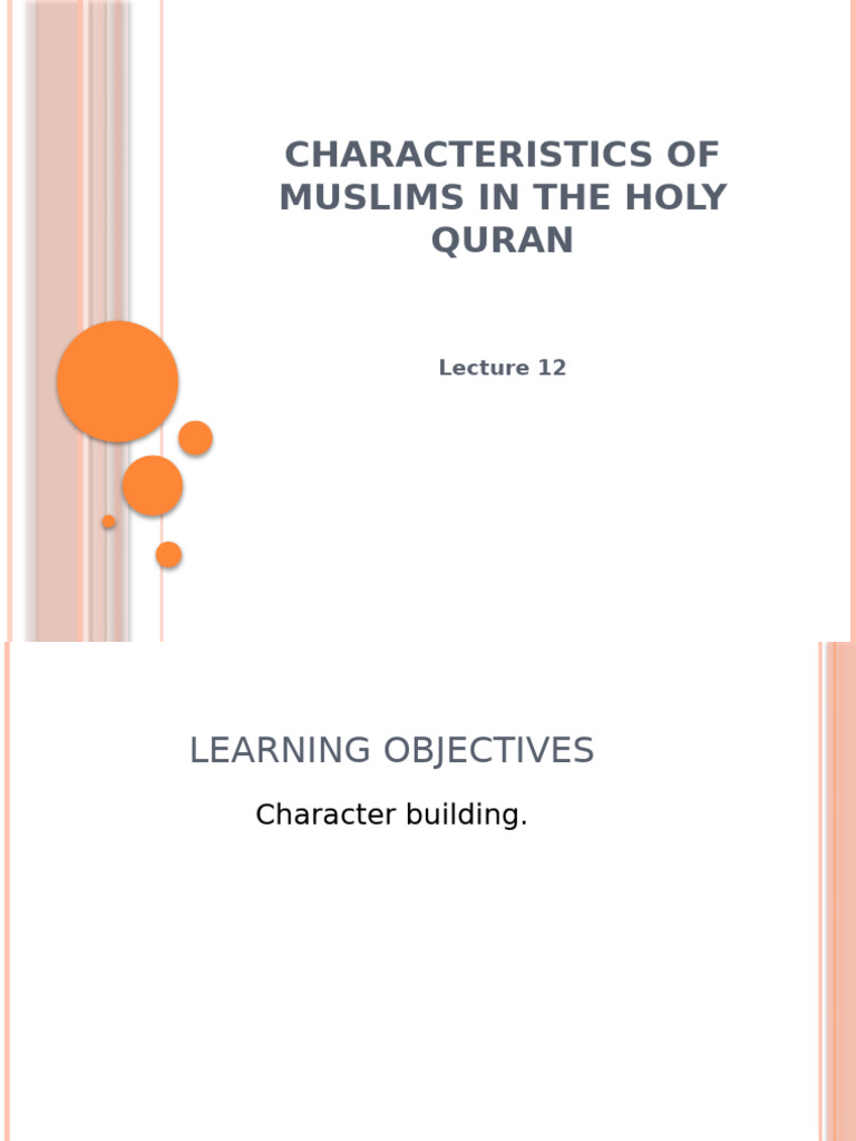Lecture 8 (Part 2) Characteristics of Muslims in The Light of Holy ...