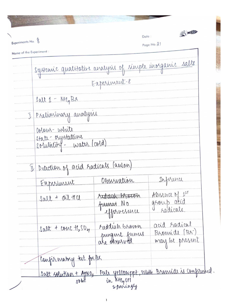 Systematic Analysis of Salts | PDF