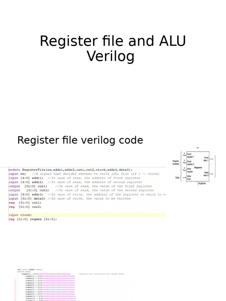 Register File, ALU, DM - Im in Verilog | PDF