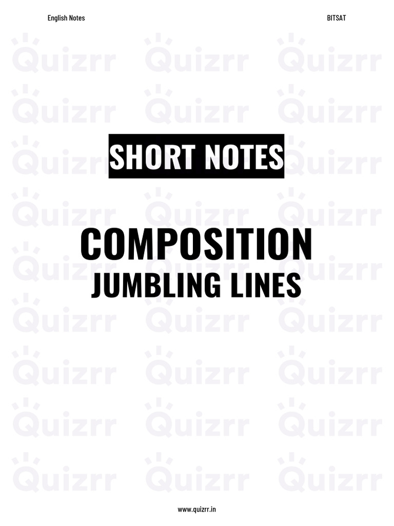 English Notes - Composition | PDF | Subject (Grammar) | Verb