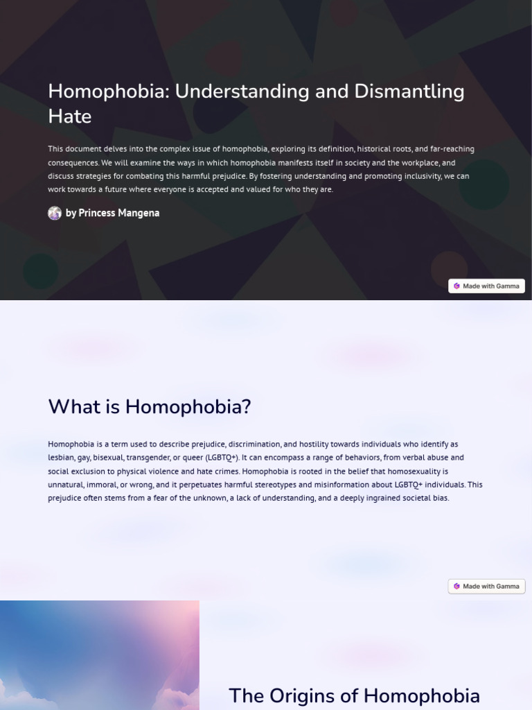 Homophobia Understanding and Dismantling Hate | PDF | Homophobia | Prejudices