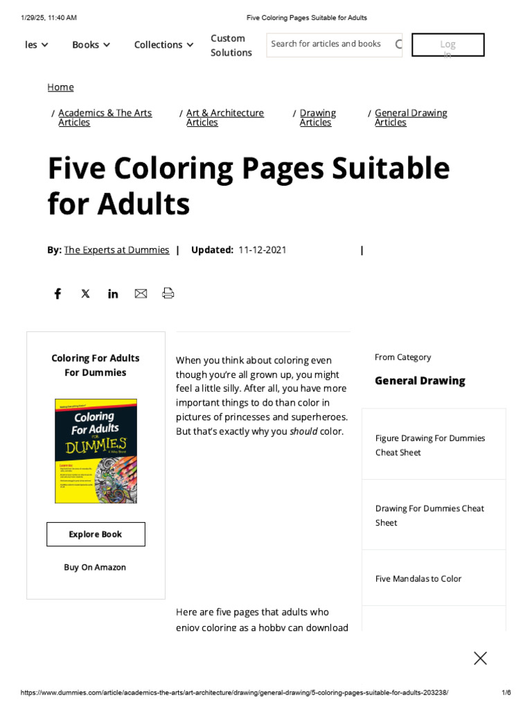 Five Coloring Pages Suitable For Adults | PDF