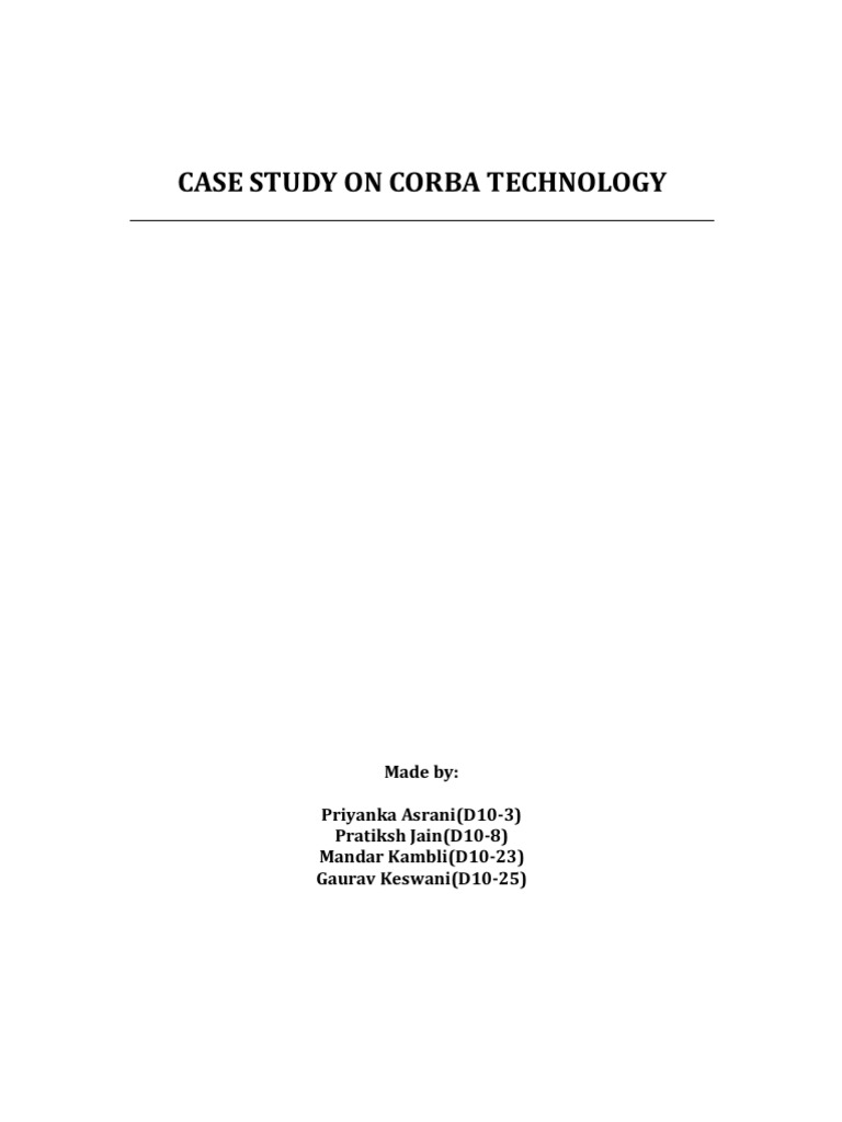 Case Study On Corba | PDF | Common Object Request Broker Architecture | Object (Computer Science)