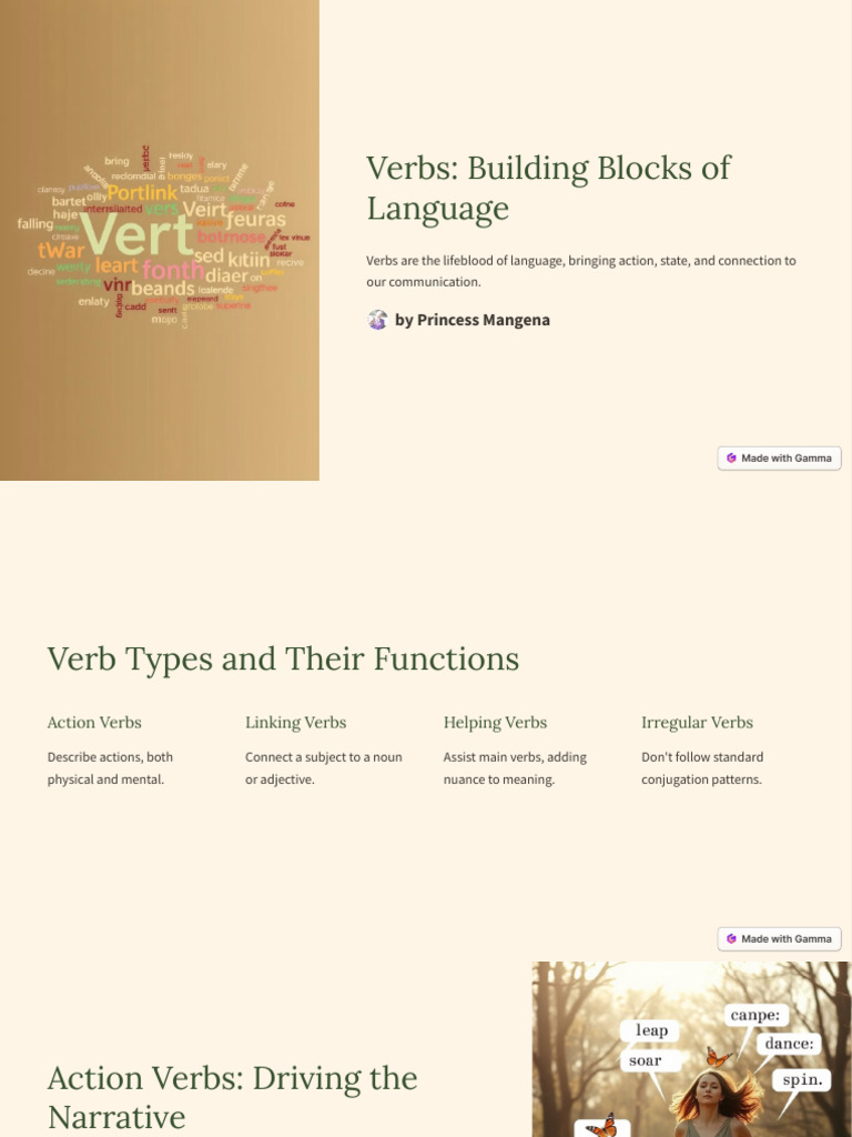 Verbs Building Blocks of Language | PDF