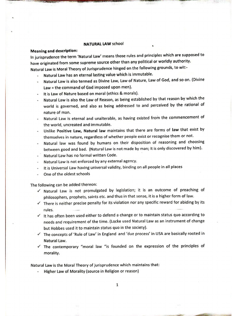 Natural Law School P | PDF