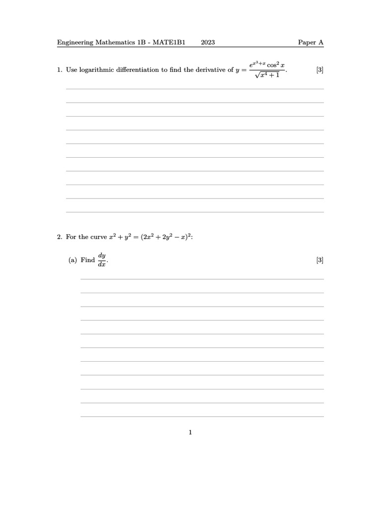 MATE1B1 | PDF | Curve | Differential Calculus