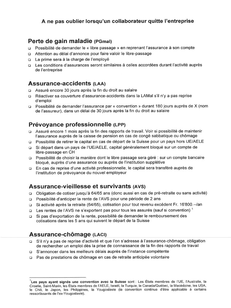 Check-Liste Devoir d' Information de l' Employeur | PDF