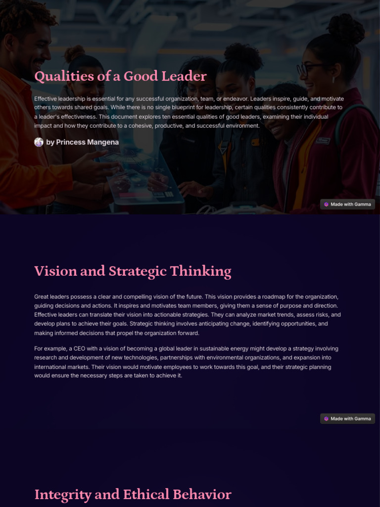 Essential Leadership Qualities | PDF | Leadership | Psychological ...