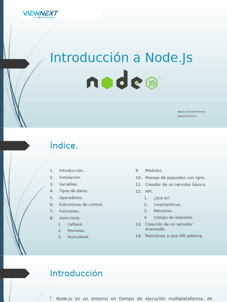Presentación Cursonode | PDF | Arquitectura de sistemas | Software