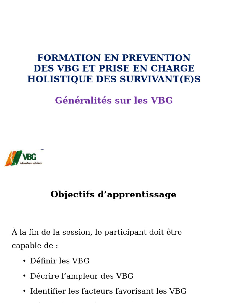 Comprendre les VBG et leurs impacts | PDF | Sexe | Études des genres