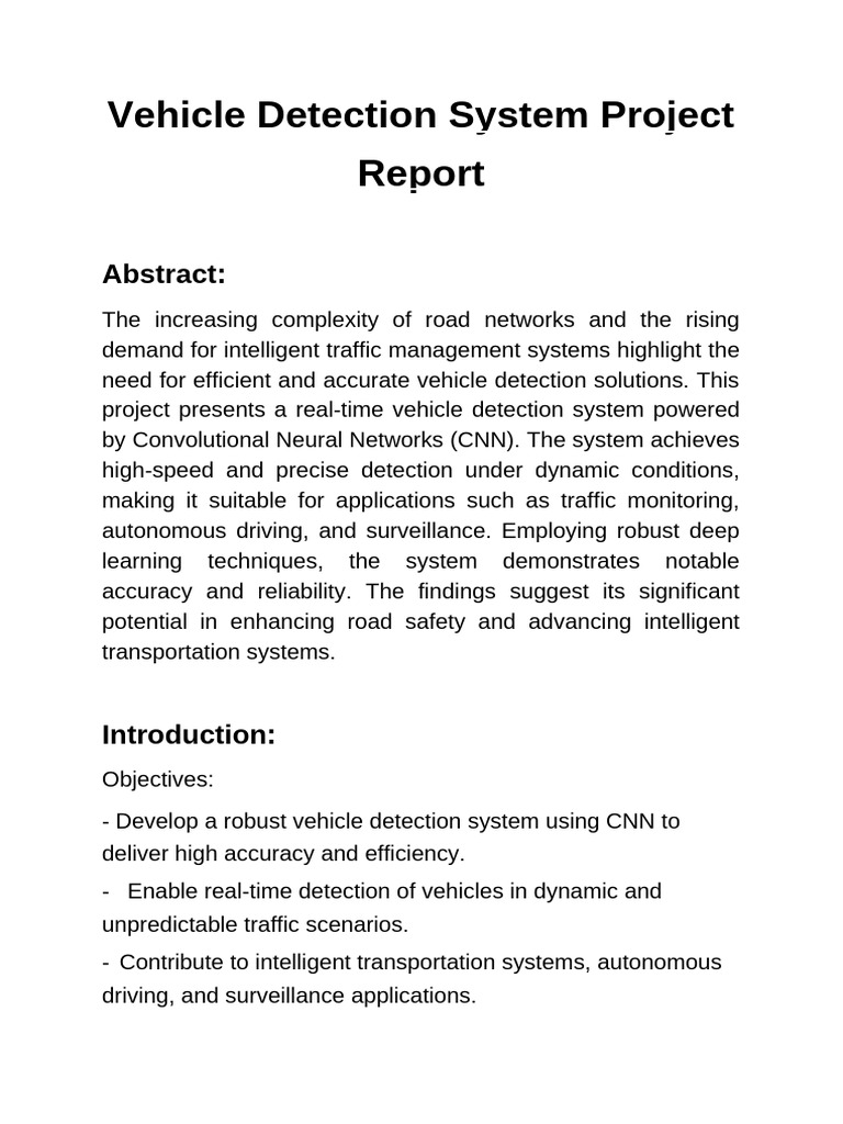 Vehicle Detection System Project Report | PDF | Deep Learning | Applied Mathematics