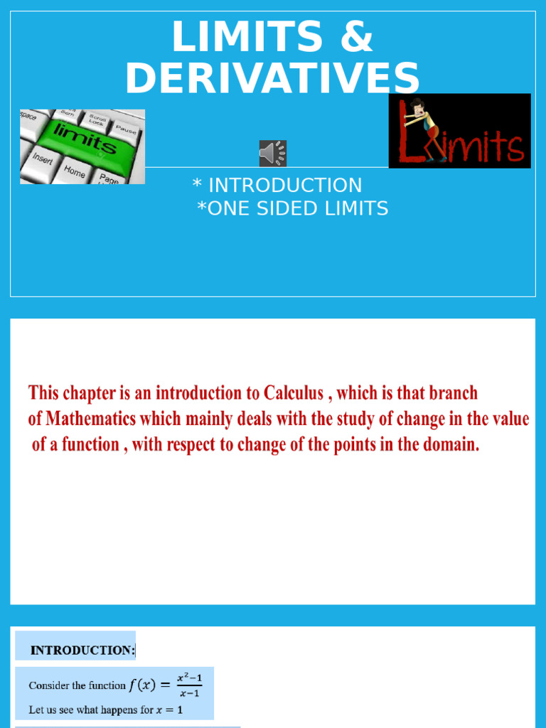 Limits Intro, One Sided Limit | PDF