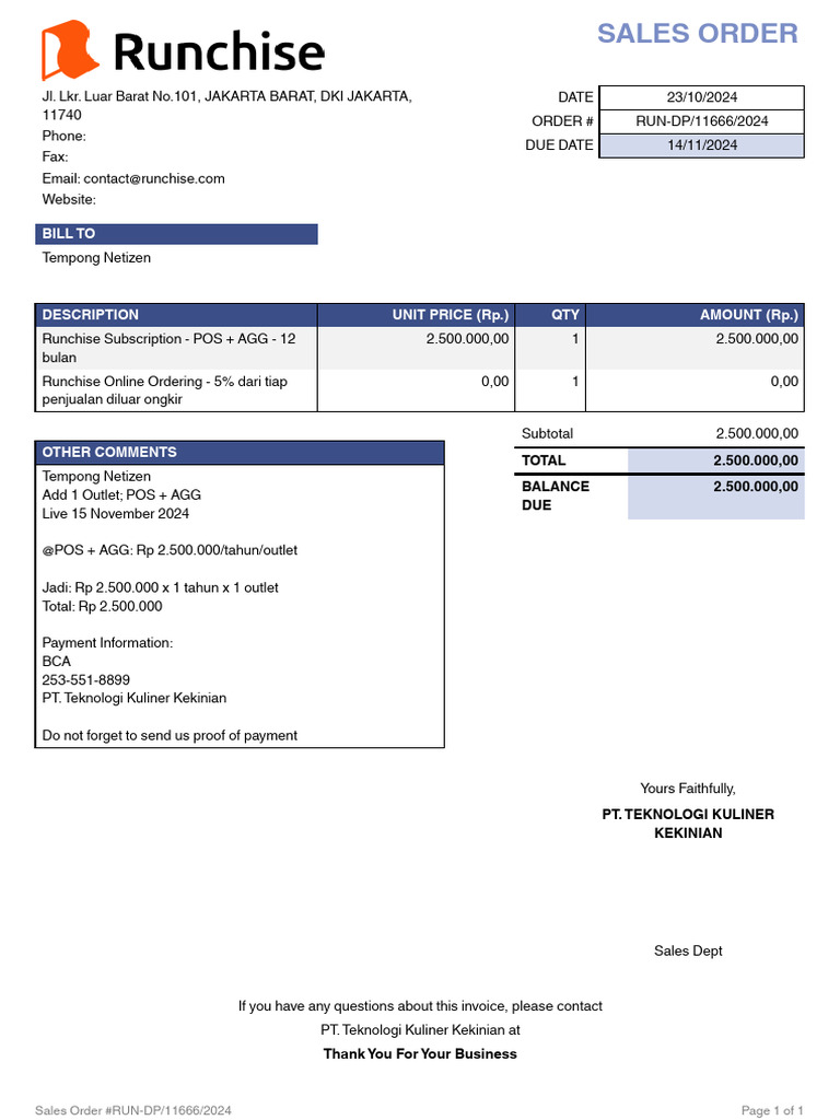Sales Order Run Dp116662024add Outlet Tempong Netizen Pdf